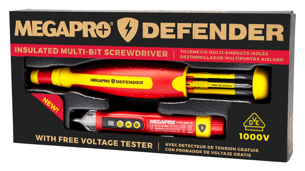 Megapro Multi-bit Insulated Screwdriver | Defender Line | Up to 1000V